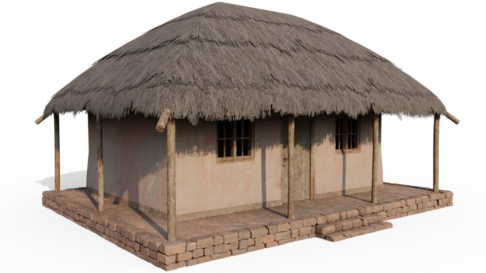 Traditional African Thatch Hut 3Dモデル - ダウンロード 建物 on 3DModels.org