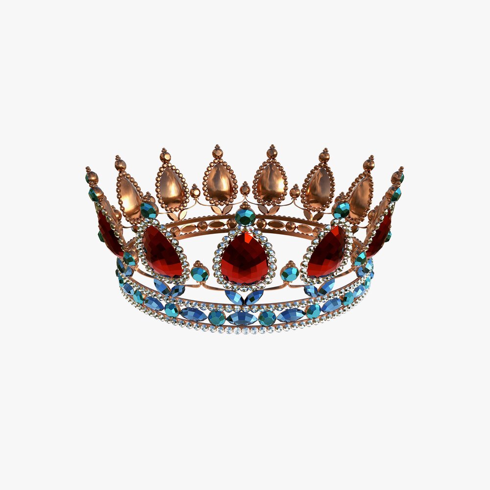 Queen Crown With Jewel 3D model - Download Accessories on 3DModels.org