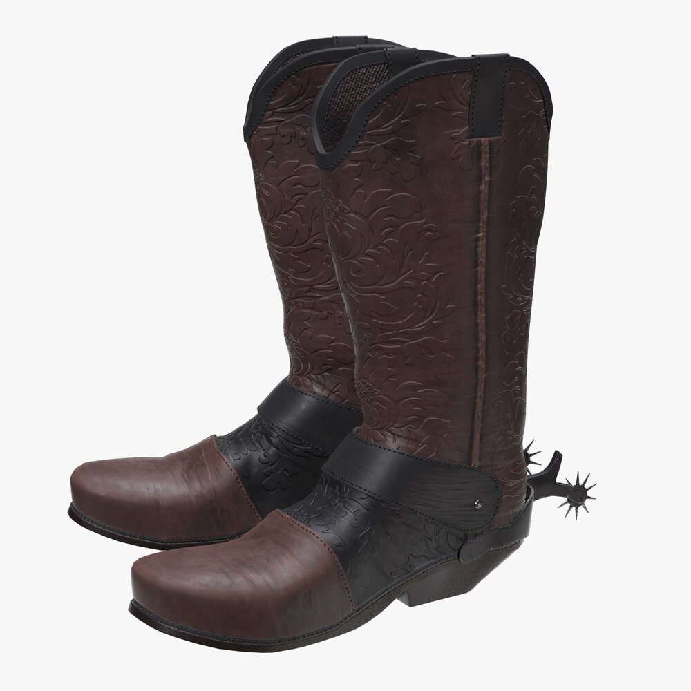 Botas de Vaquero Con Espuela Modelo 3D - Descargar Zapatos on 3DModels.org