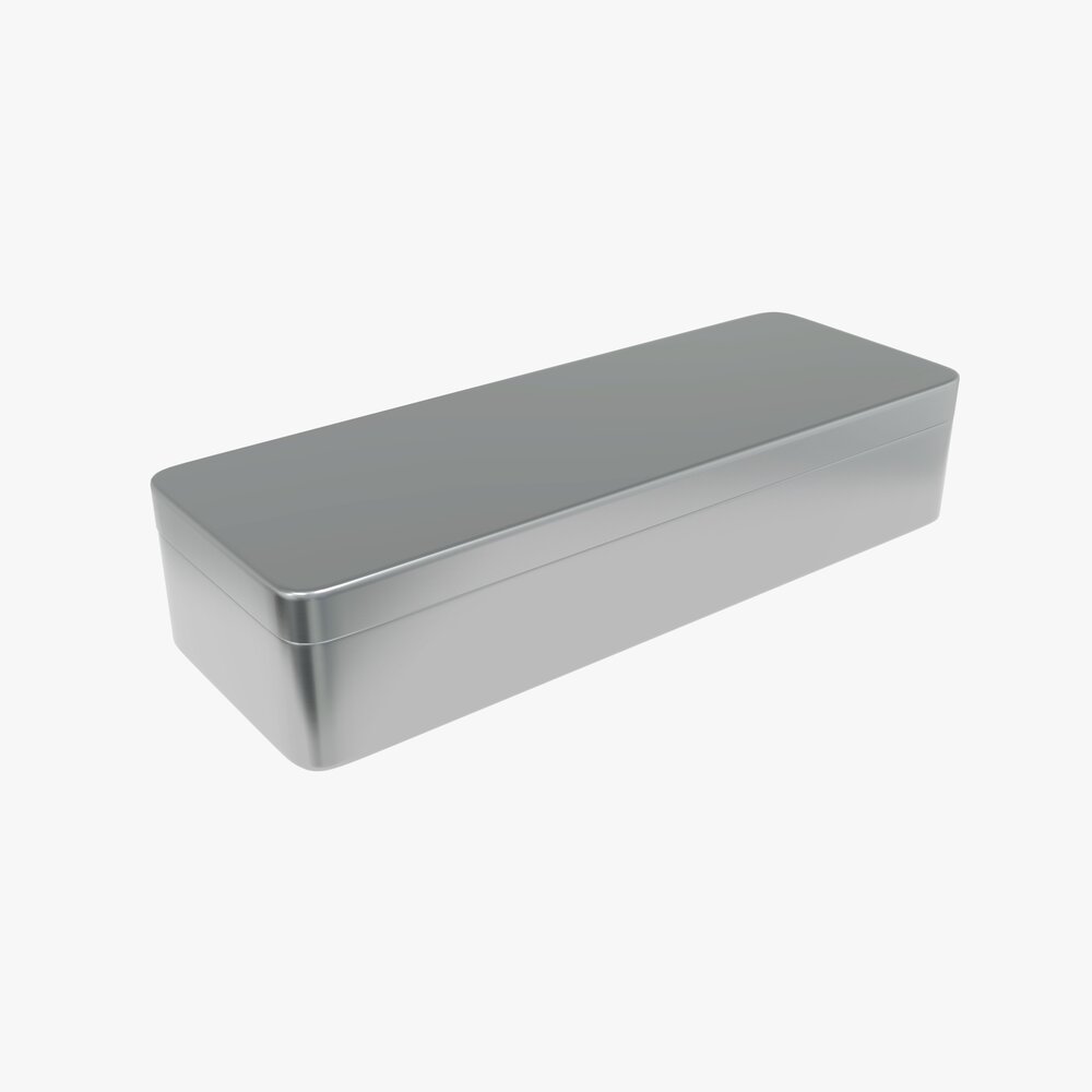 Metal Tin Can Rectangular Shape 3D model - Download Mockup on 3DModels.org