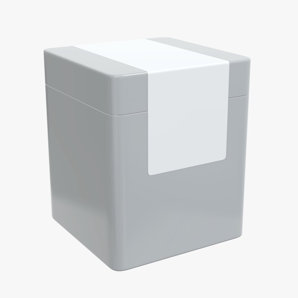 Metal Tin Can Rectangular Shape With Label 3D model - Download Mockup ...