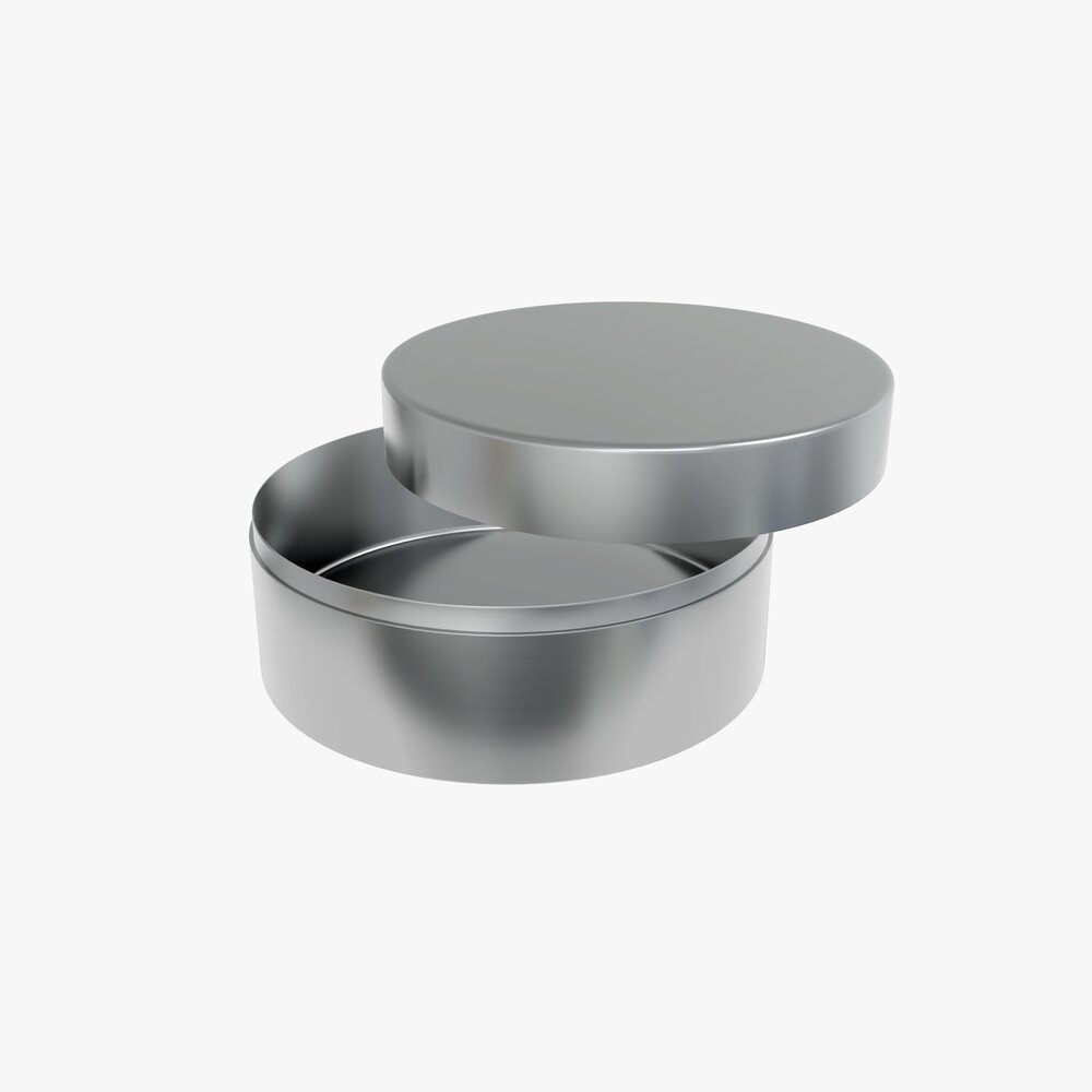 Metal Tin Can Round Shape 3D model - Download Mockup on 3DModels.org