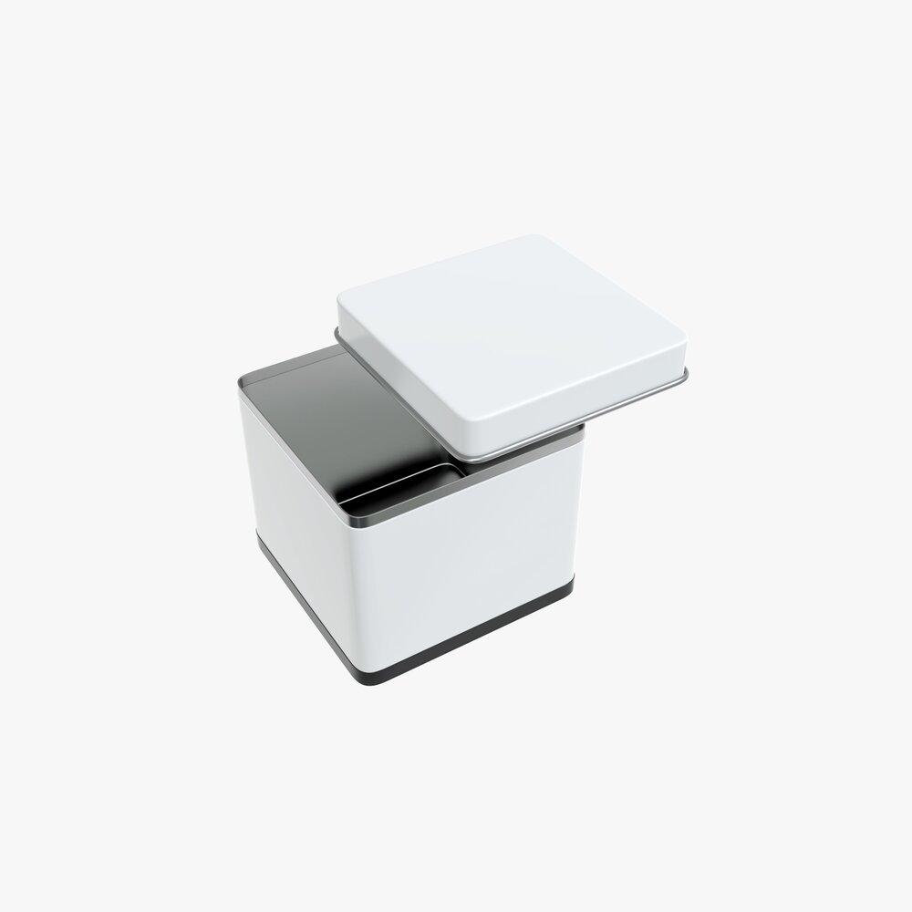 Metal Tin Can Square Shape 3D model - Download Mockup on 3DModels.org