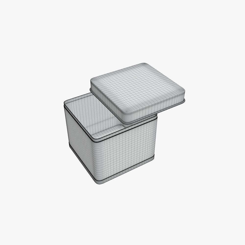 Metal Tin Can Square Shape 3D model - Download Mockup on 3DModels.org