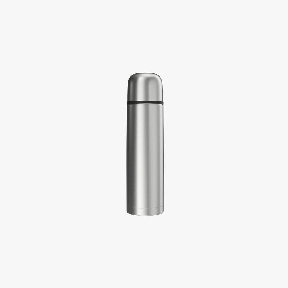 Thermos Large Stainless Steel With Cup 3D model - Download Tableware on ...