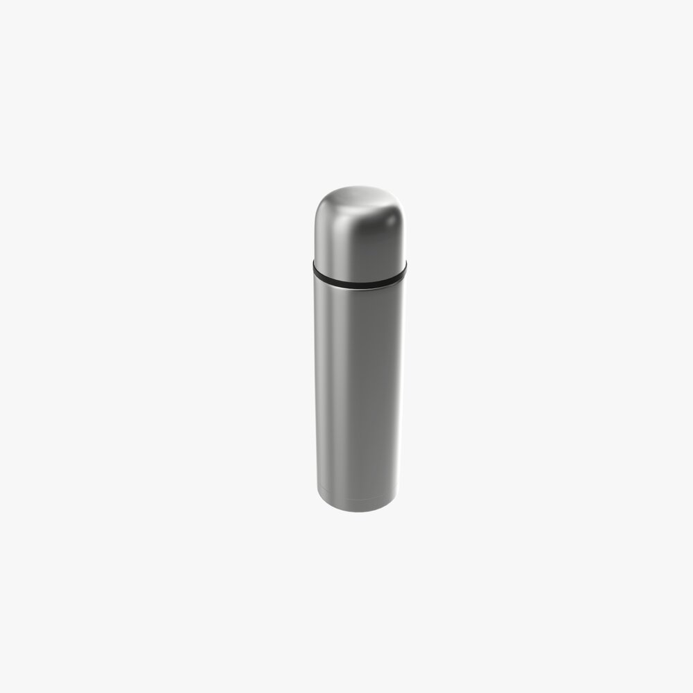 Thermos Large Stainless Steel With Cup 3D model - Download Tableware on ...