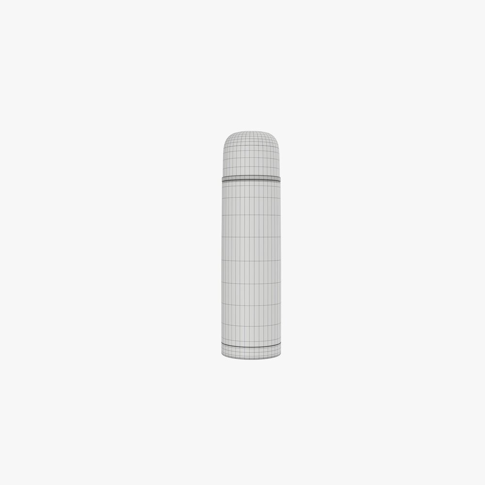 Thermos Large Stainless Steel With Cup 3D model - Download Tableware on ...