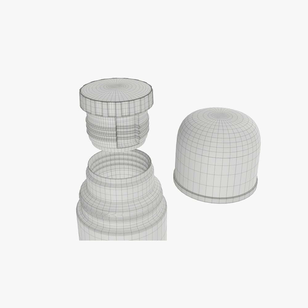 Thermos Large Stainless Steel With Cup 3D model - Download Tableware on ...