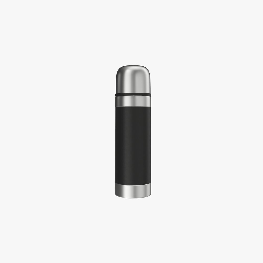 Thermos Large Stainless Steel With Cup And Holder 3D model - Download ...