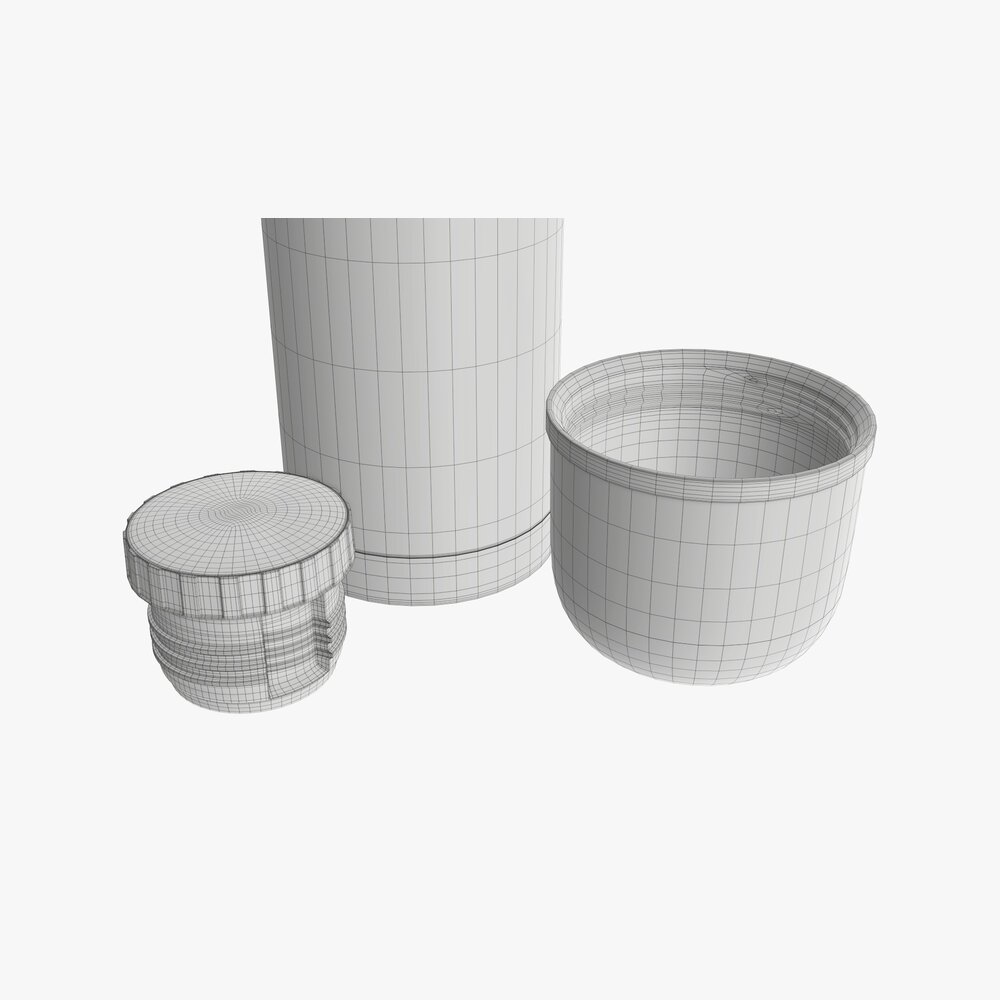 Thermos Large Stainless Steel With Cup Opened 3D model - Download ...