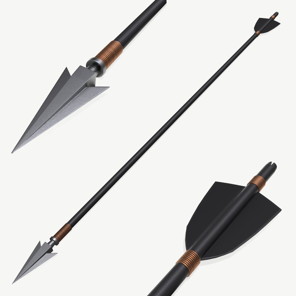 Arrow with Metal End 3D model - Download Bladed Weapon on 3DModels.org
