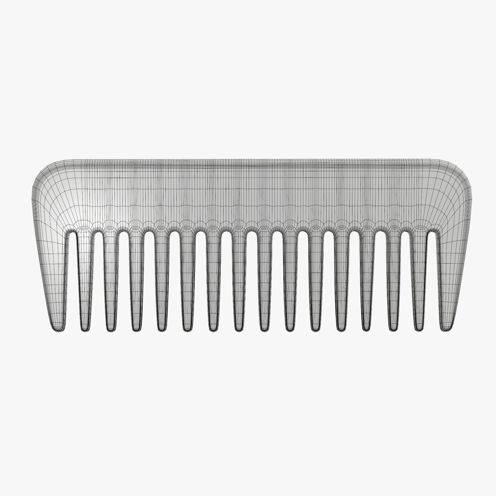 Hair Comb Wooden Type 1 3D model - Download Health and Beauty on ...