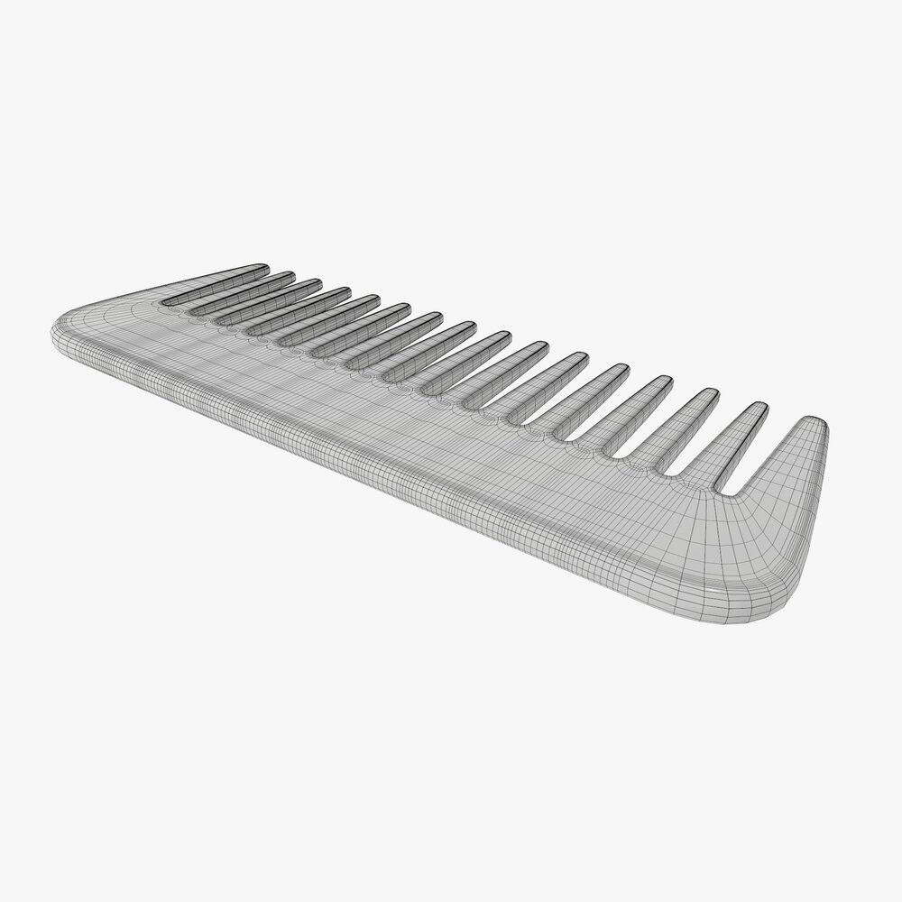 Hair Comb Wooden Type 1 3D model - Download Health and Beauty on ...