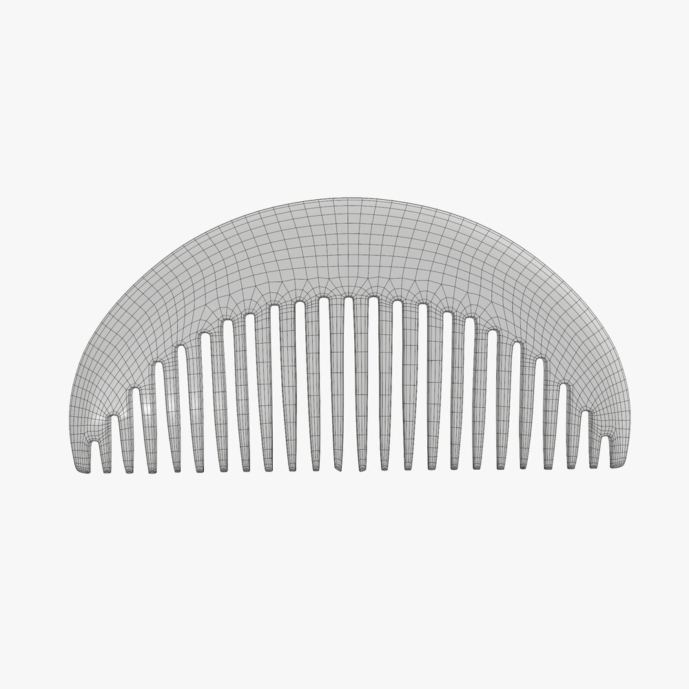 Hair Comb Wooden Type 2 3D model - Download Health and Beauty on ...