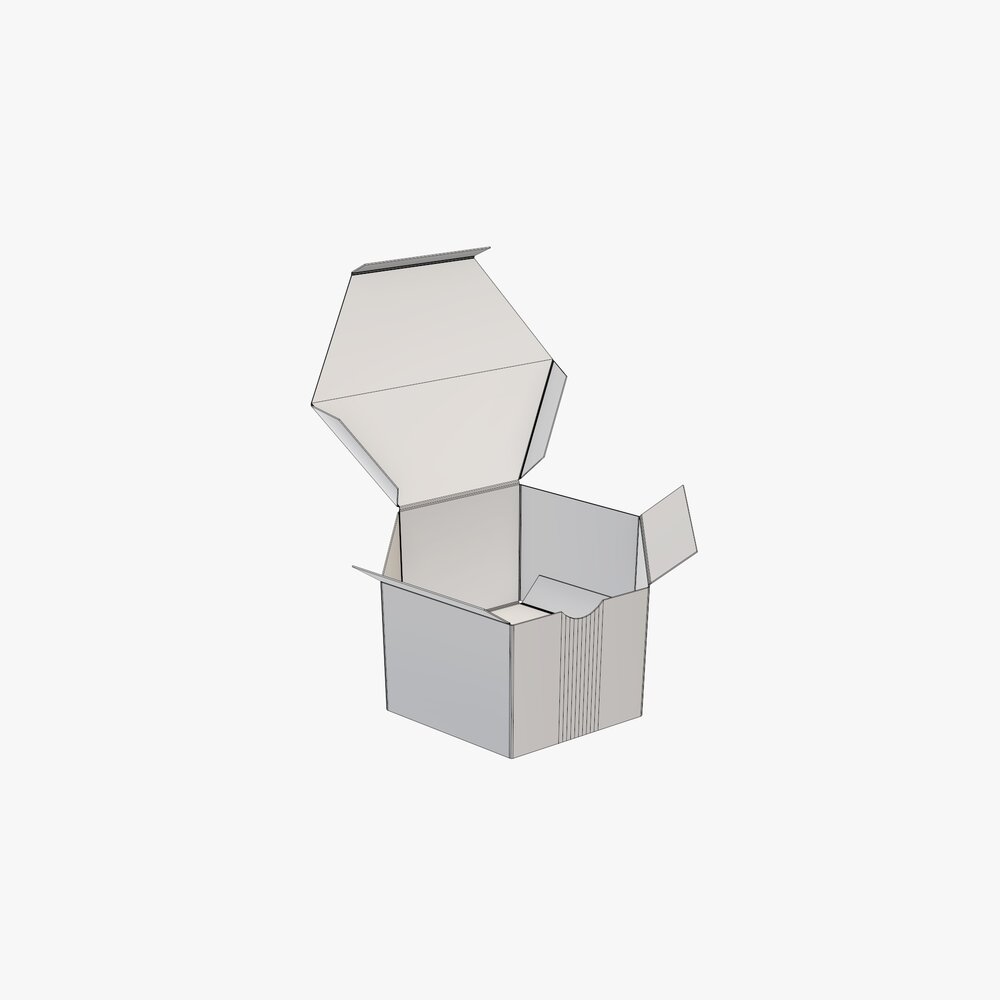 Hexagonal Paper Box Packaging Open 01 Corrugated Cardboard 3D model ...