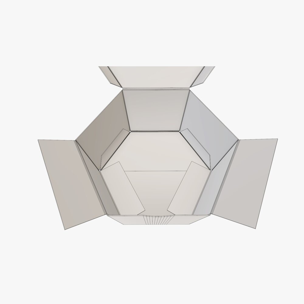 Hexagonal Paper Box Packaging Open 01 Corrugated Cardboard 3D model ...