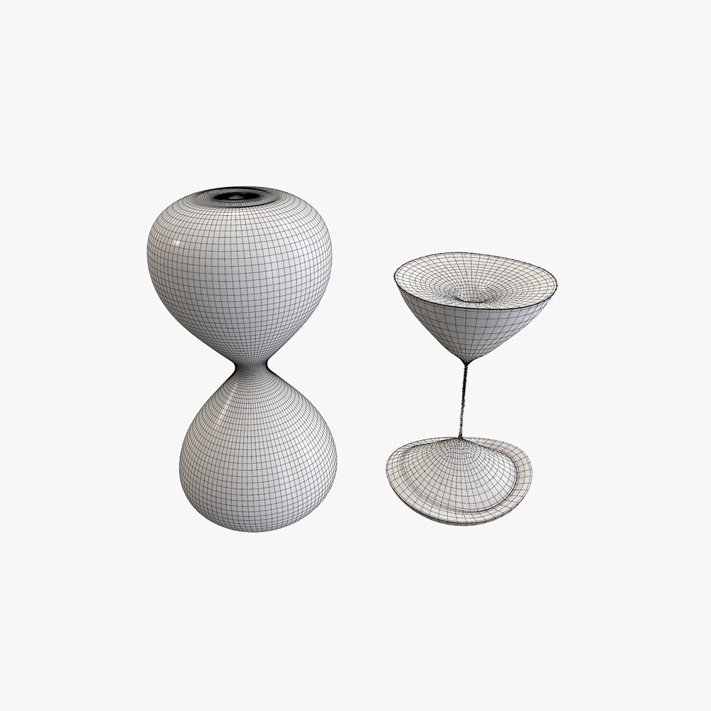Transparent Hourglass with Beige Sand Timer Clock 3D model - Download ...