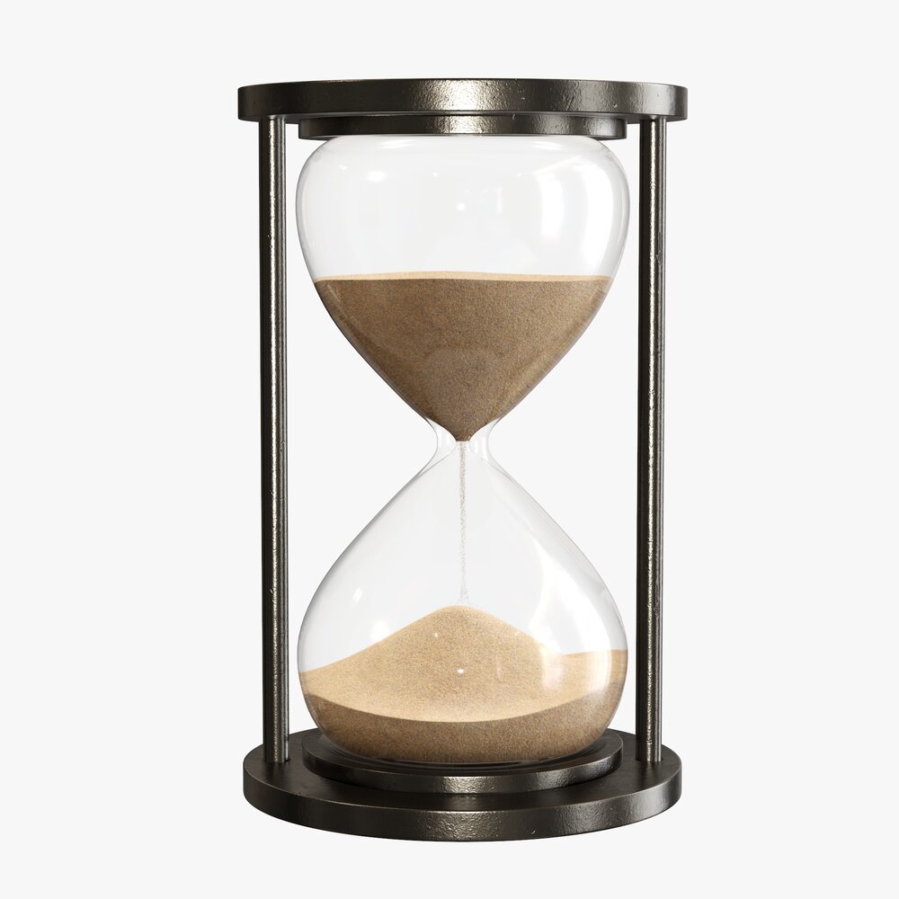 Vintage Hourglass Timer with Metal Frame Egg 3D model - Download ...