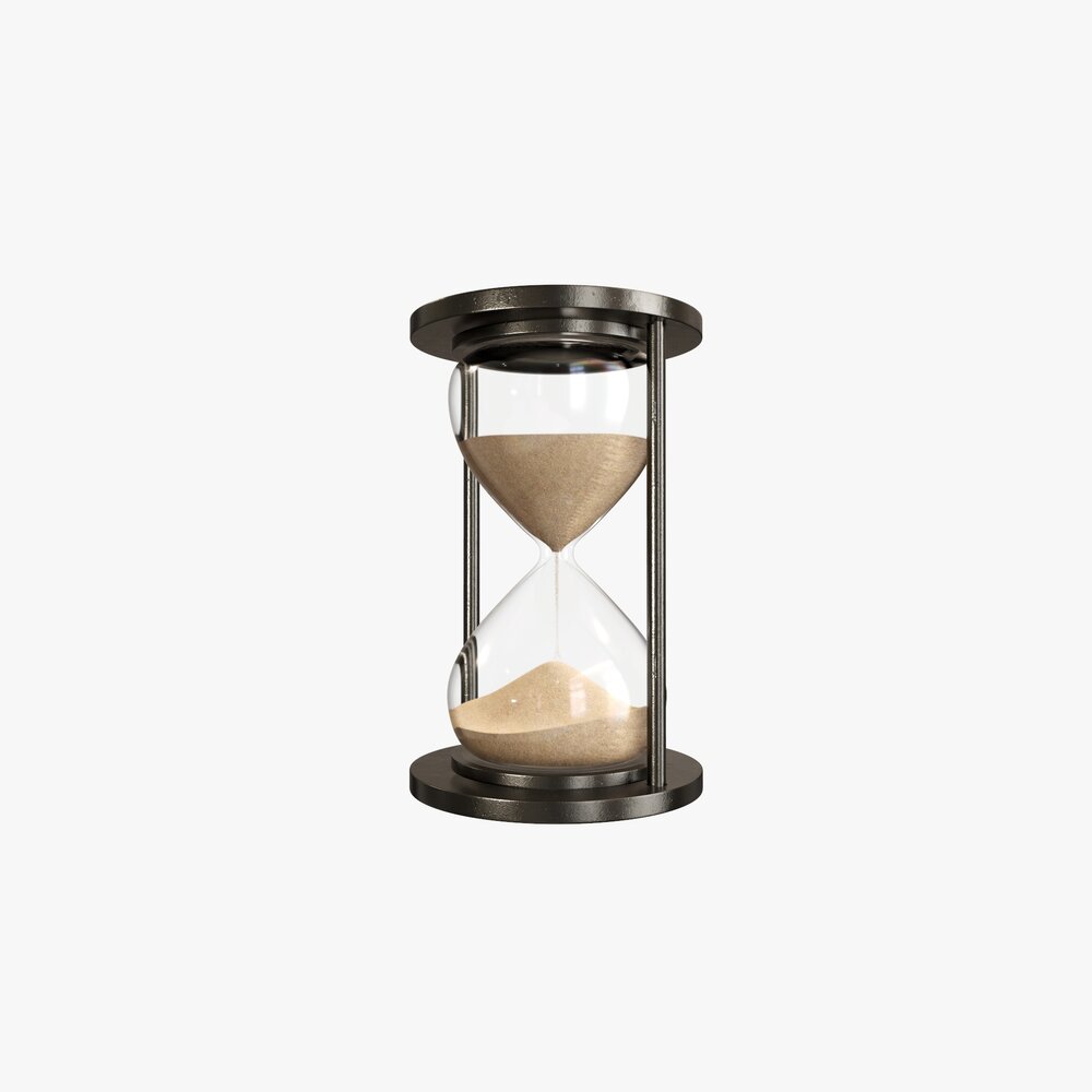 Vintage Hourglass Timer with Metal Frame Egg 3D model - Download ...