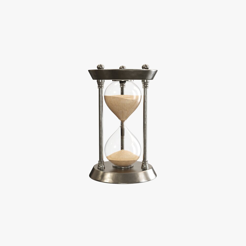 Elegant Hourglass Timer with Metallic Columns 3D model - Download ...