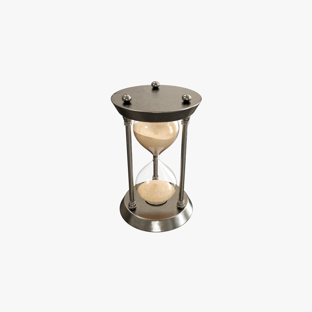 Elegant Hourglass Timer with Metallic Columns 3D model - Download ...