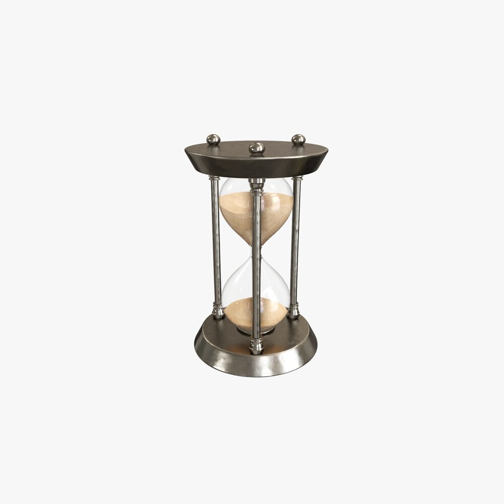 Elegant Hourglass Timer with Metallic Columns 3D model - Download ...