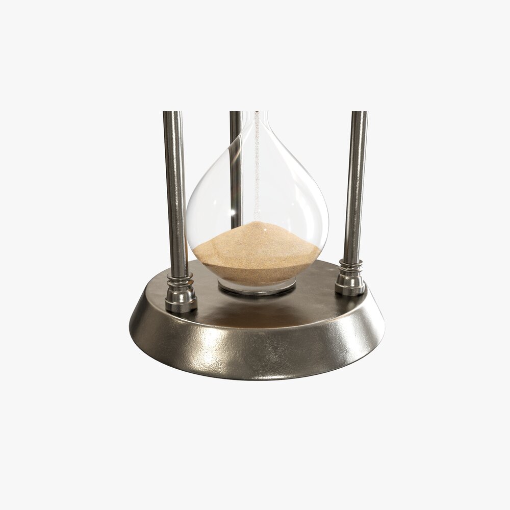 Elegant Hourglass Timer with Metallic Columns 3D model - Download ...