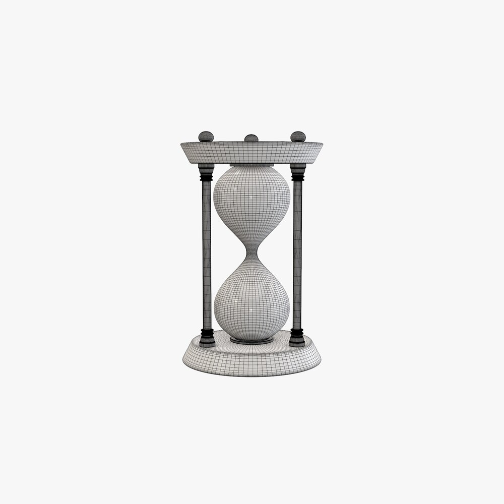 Elegant Hourglass Timer with Metallic Columns 3D model - Download ...