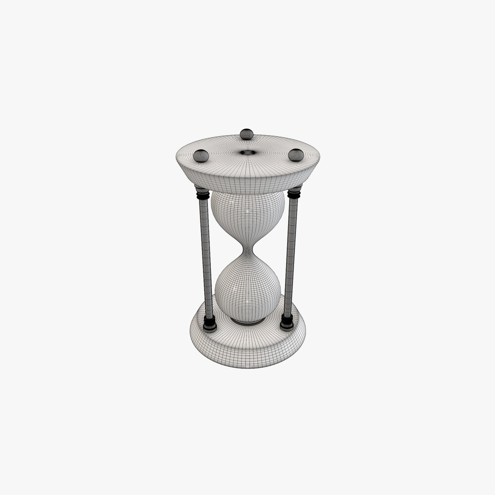 Elegant Hourglass Timer with Metallic Columns 3D model - Download ...