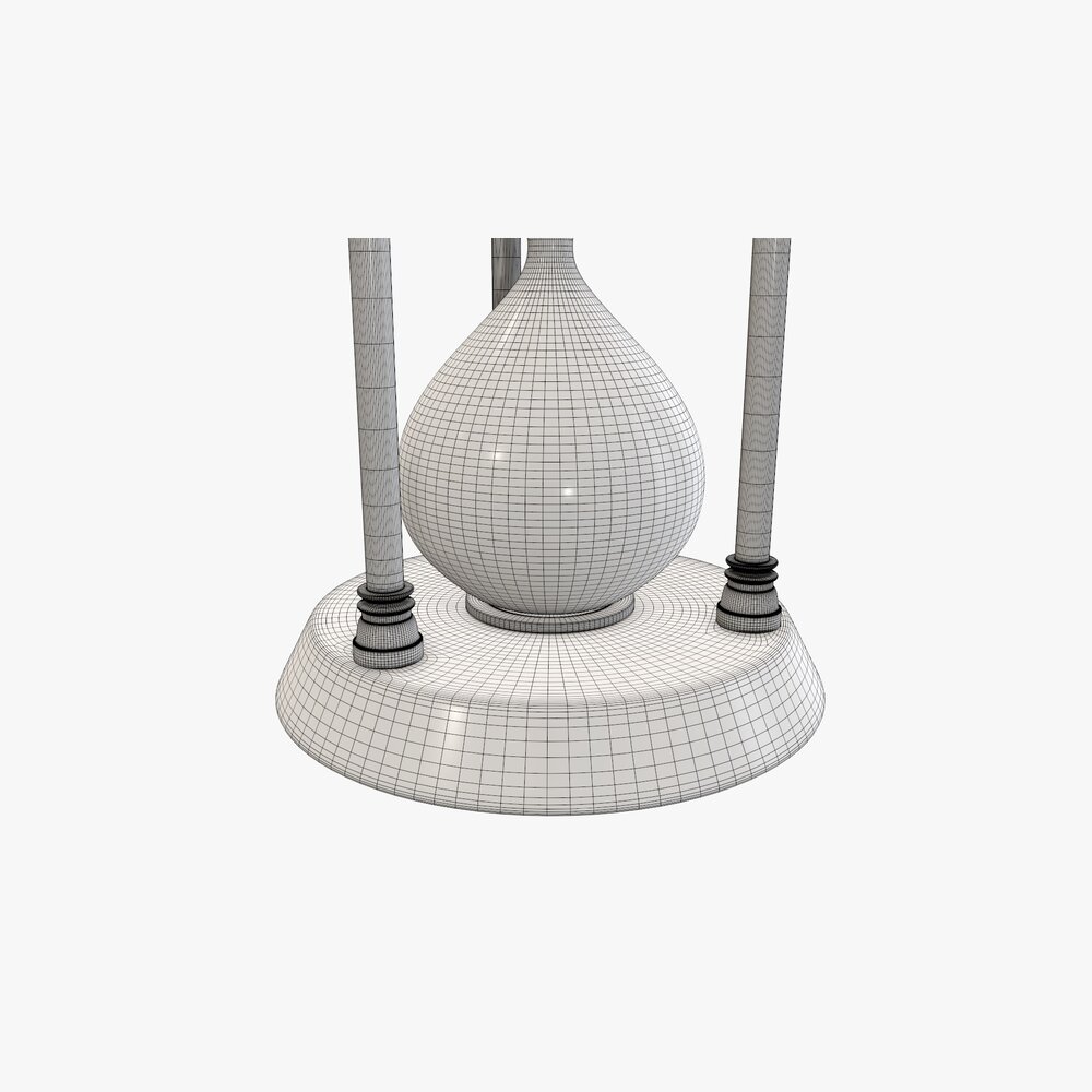 Elegant Hourglass Timer with Metallic Columns 3D model - Download ...