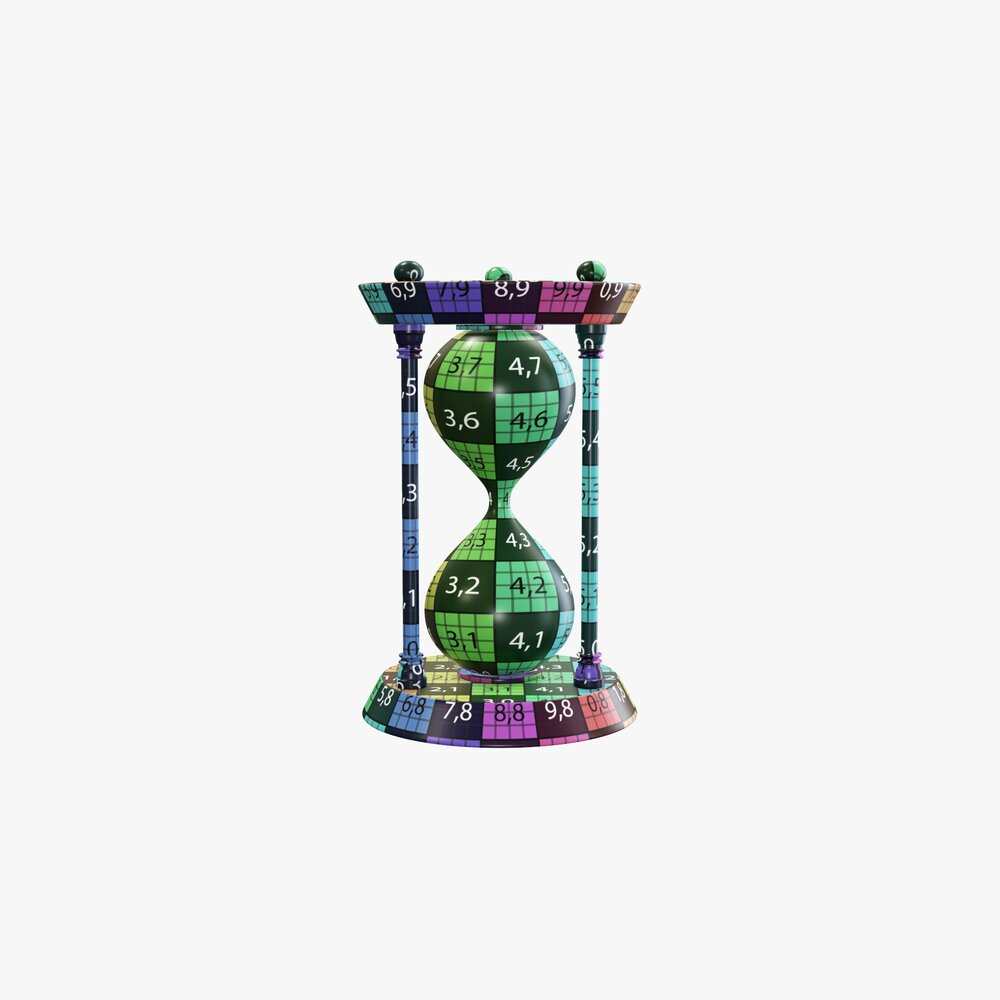 Elegant Hourglass Timer with Metallic Columns 3D model - Download ...