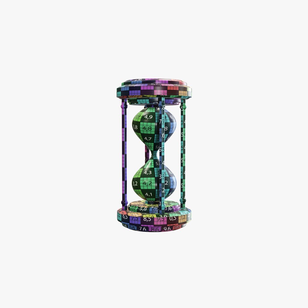 Dual Sand Hourglass Timer with Metallic Frame 3D model - Download ...