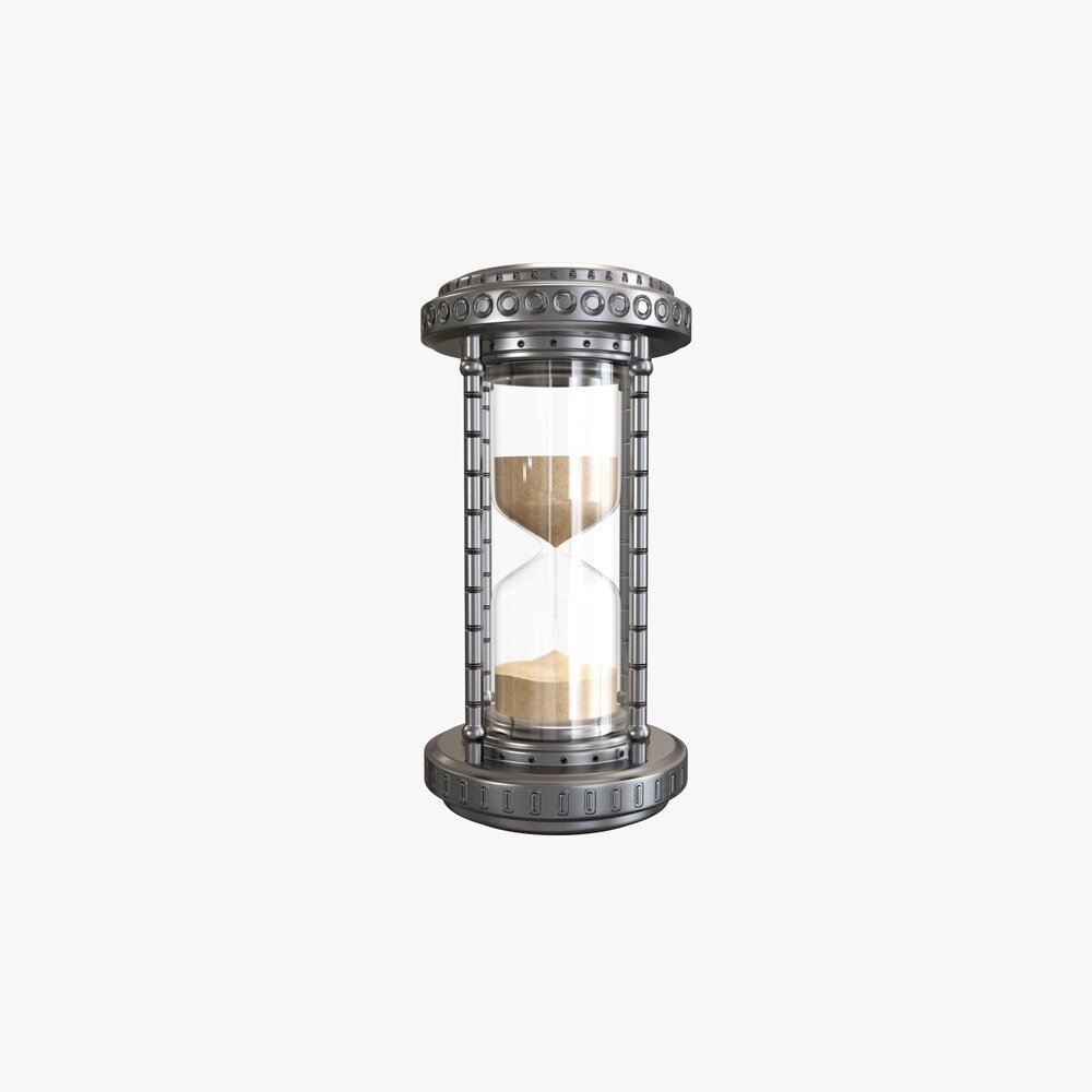 Metallic Framed Hourglass with Ribbed Pattern Design 3D model ...