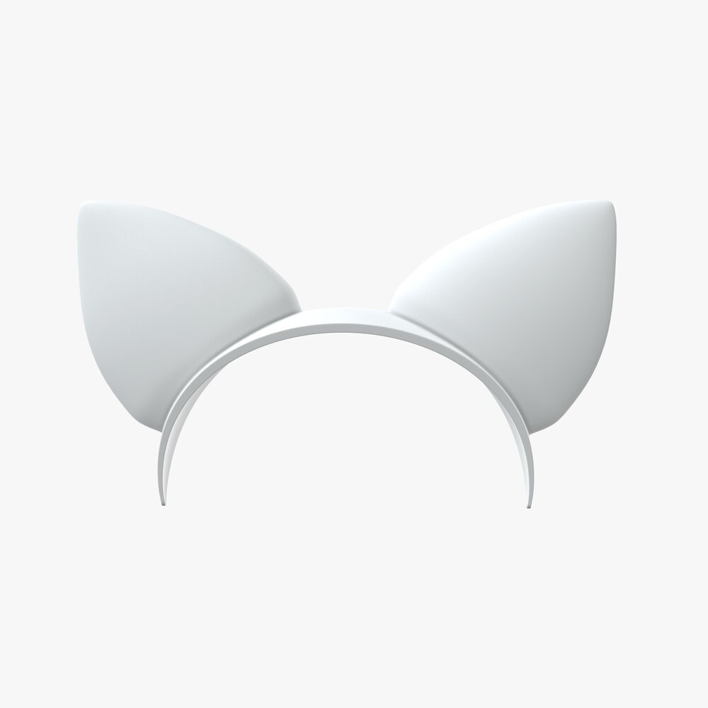 Headband Cat Ears White 3D model - Download Hats on 3DModels.org