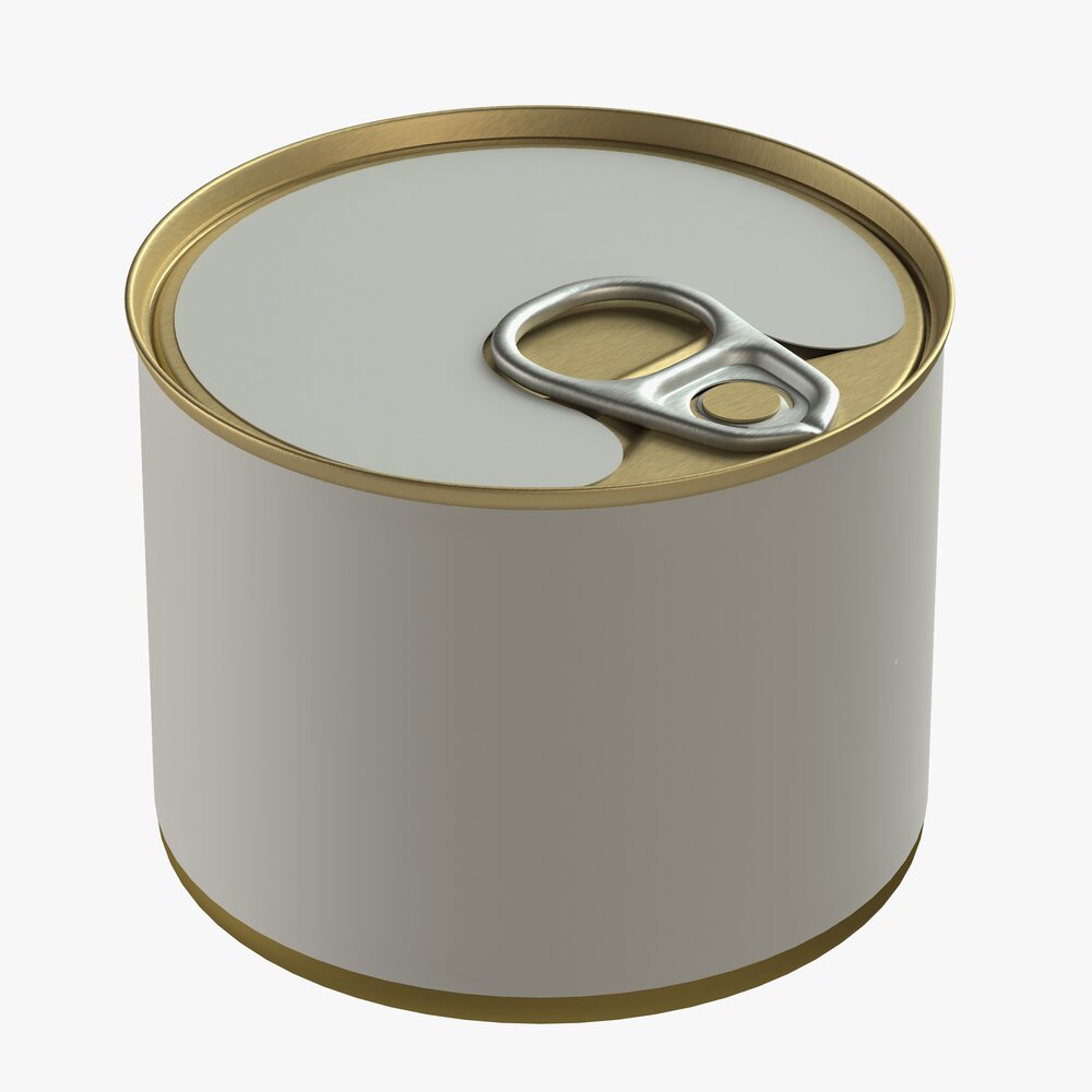 Canned Food Round Tin Metal Aluminium Can 04 3D model - Download ...