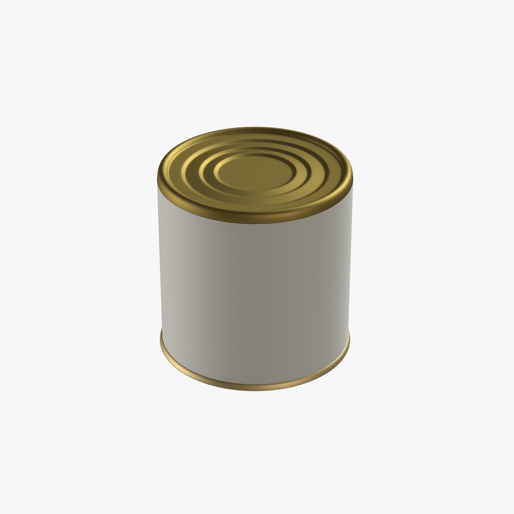 Canned Food Round Tin Metal Aluminium Can 05 3D model - Download ...