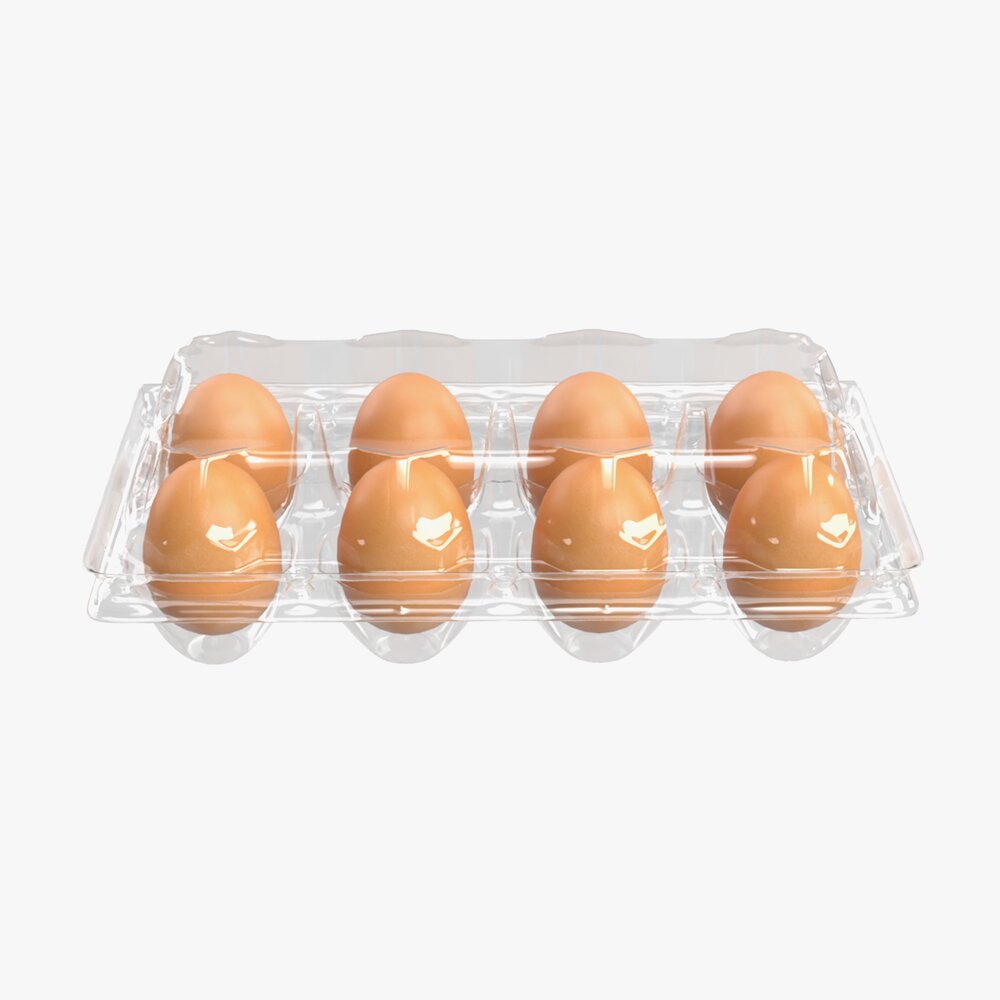 Egg Plastic Package 8 Eggs 3D model - Download Dairy, Bakery on ...