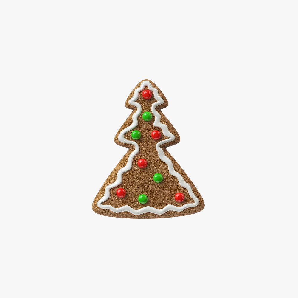 Gingerbread Cookie Christmas tree 3D model - Download Dairy, Bakery on ...