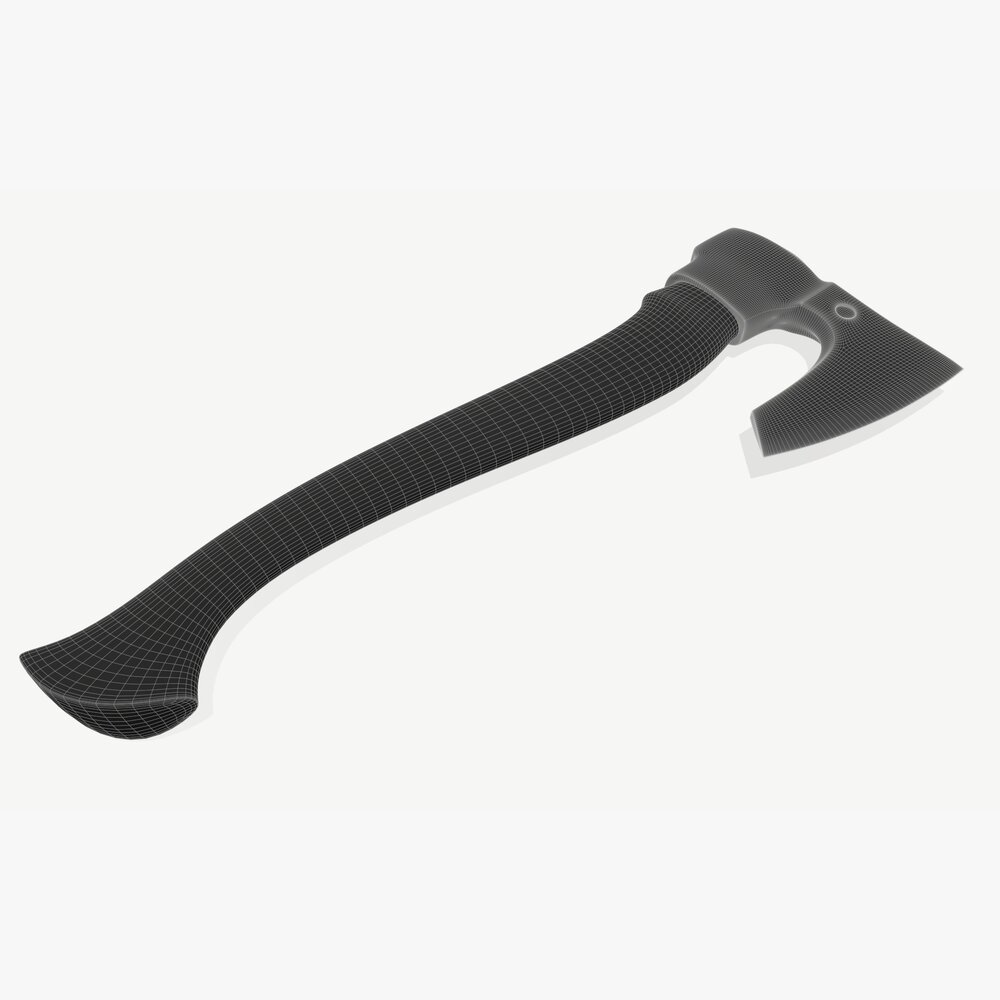 Stylized War Axe With Wooden Handle 3D model - Download Tools on ...