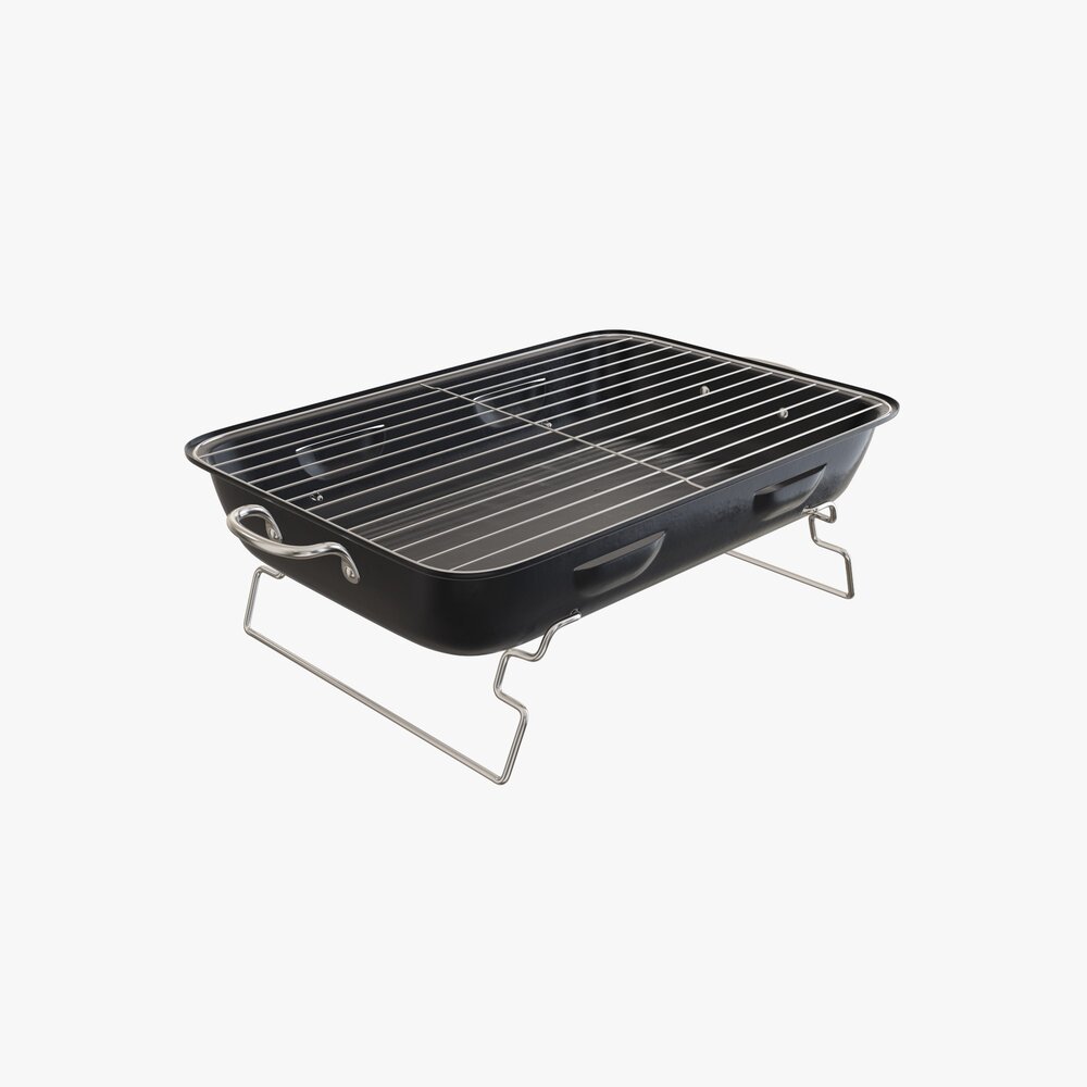 Portable Charcoal Steel Grill Bbq 3D model - Download Appliances on ...