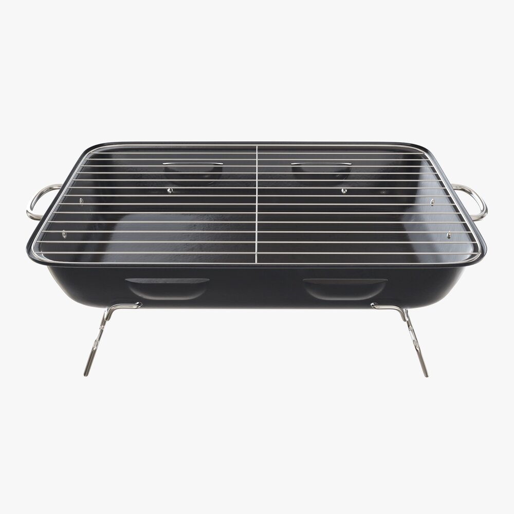 Portable Charcoal Steel Grill Bbq 3D model - Download Appliances on ...