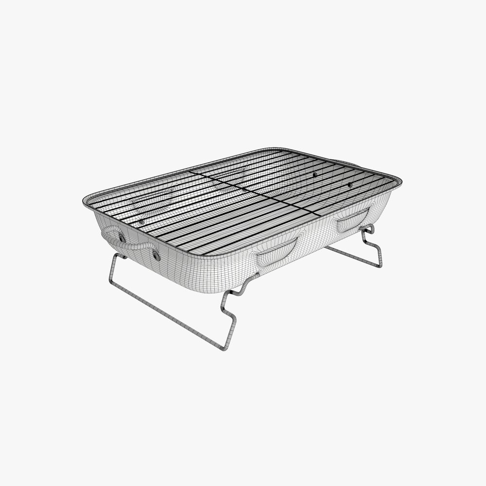 Portable Charcoal Steel Grill Bbq 3D model - Download Appliances on ...