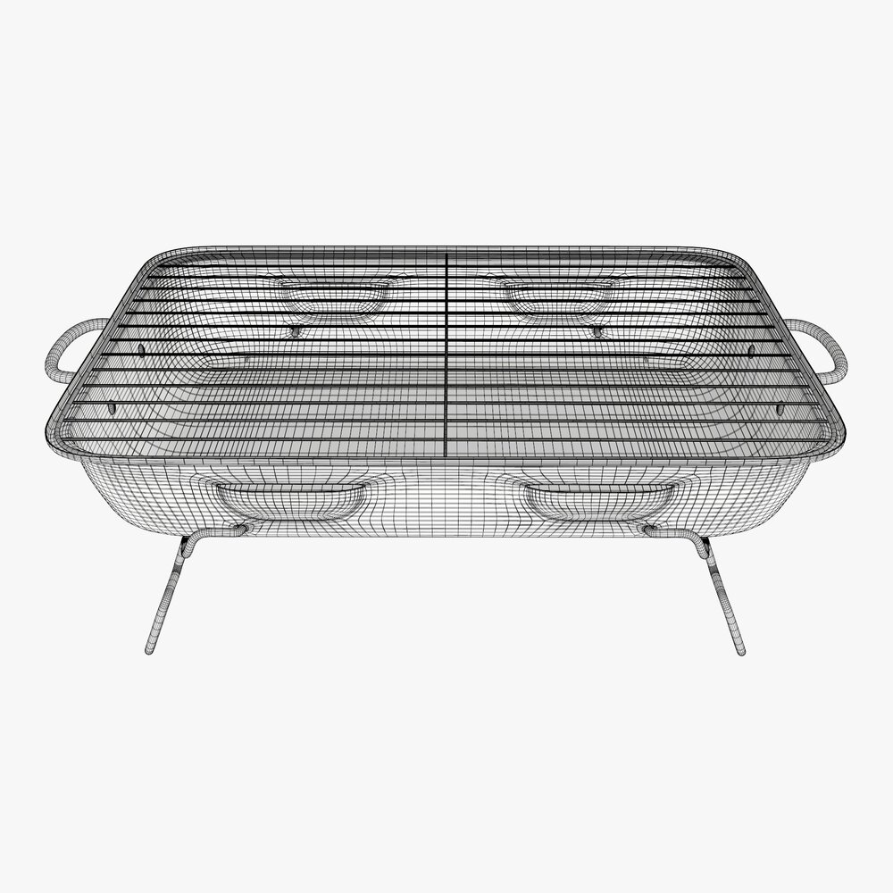 Portable Charcoal Steel Grill Bbq 3D model - Download Appliances on ...