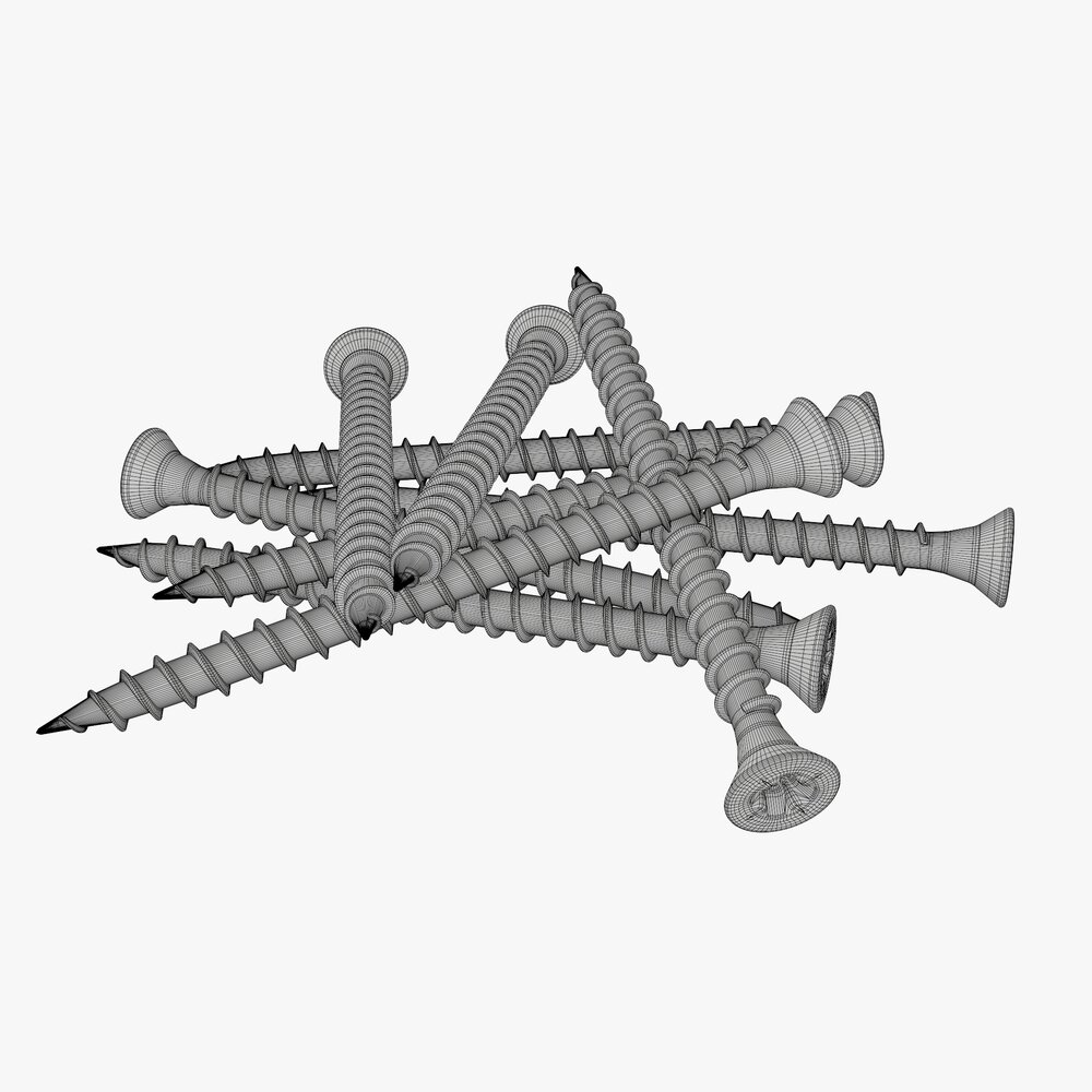 Wood Screws 02 3D model - Download Tools on 3DModels.org