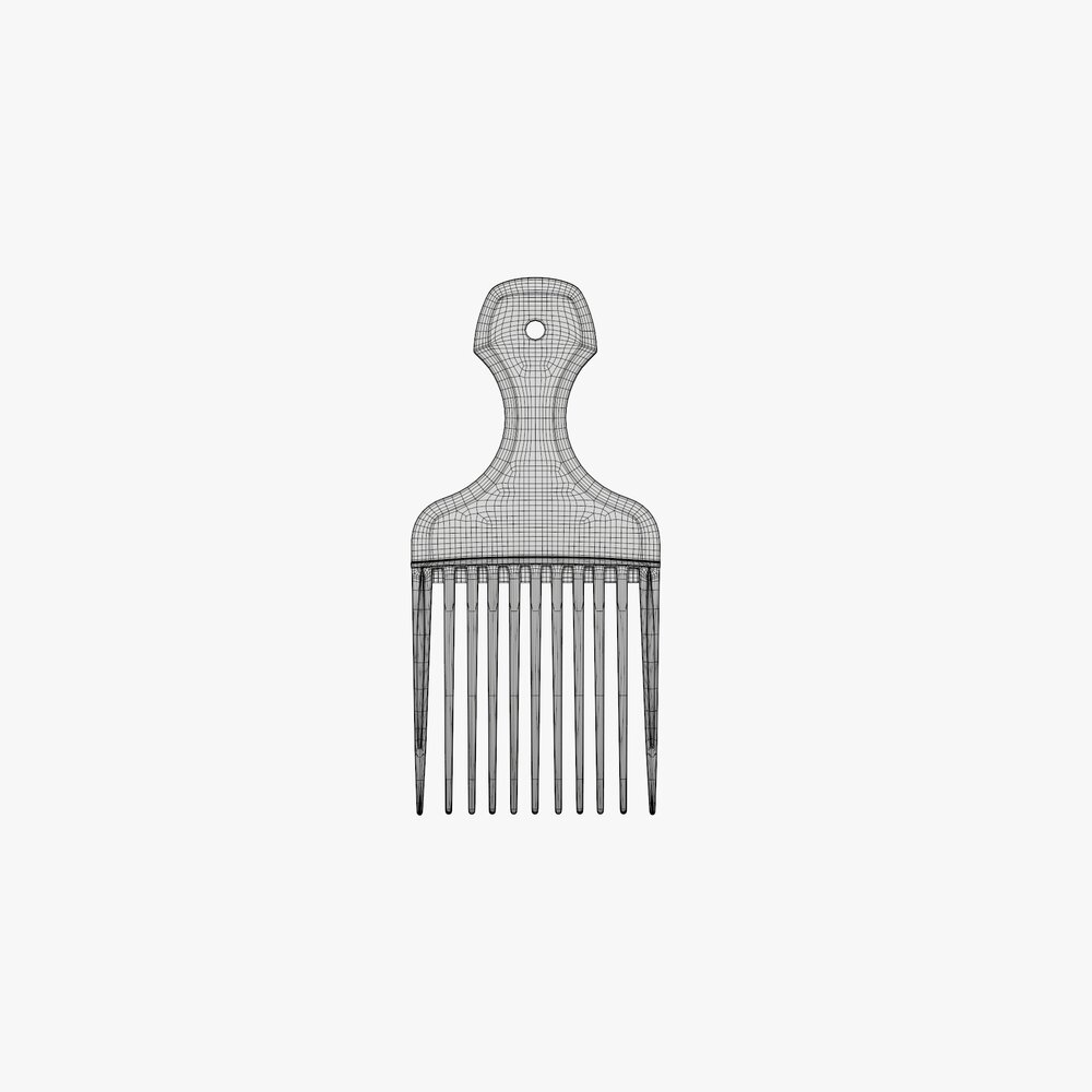 Afro Pick Hair Comb Hairdresser 3D model - Download Health and Beauty ...