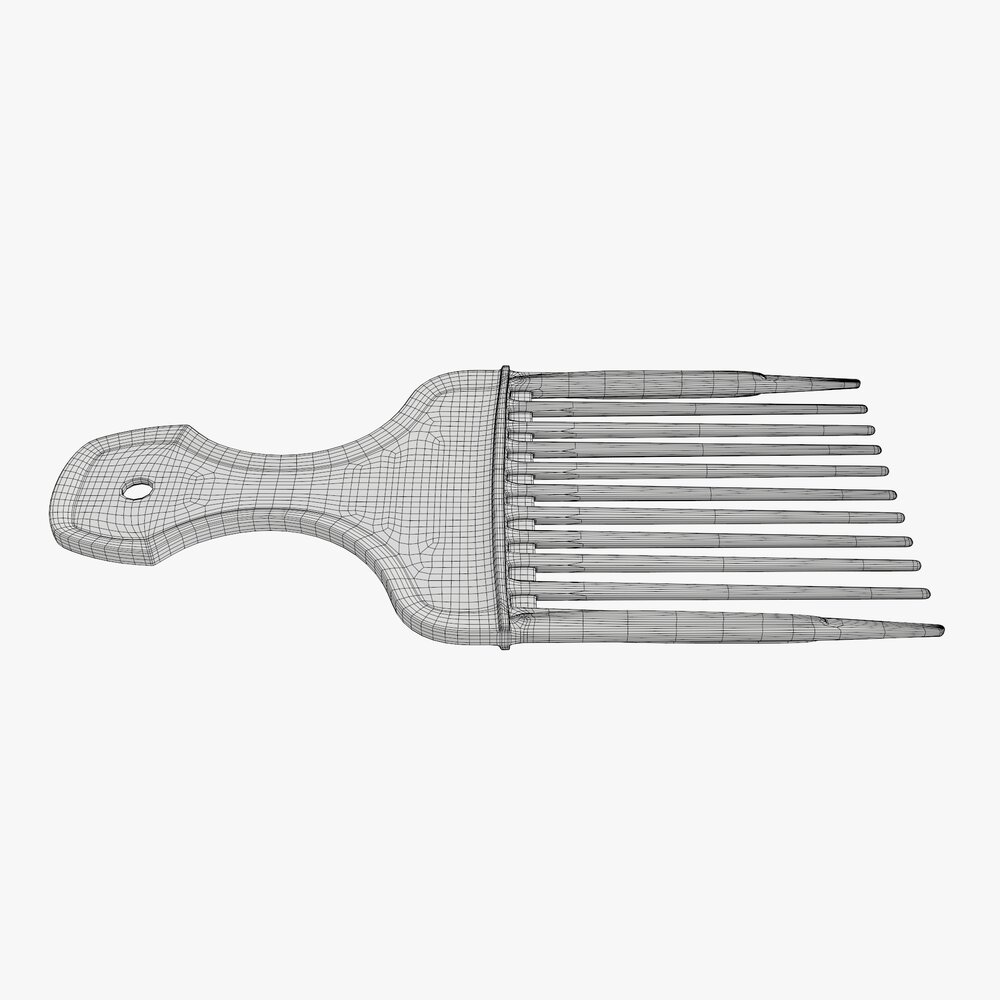 Afro Pick Hair Comb Hairdresser 3D model - Download Health and Beauty ...