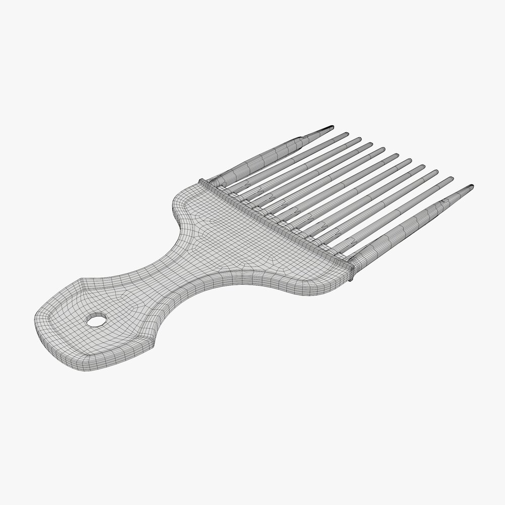 Afro Pick Hair Comb Hairdresser 3D model - Download Health and Beauty ...