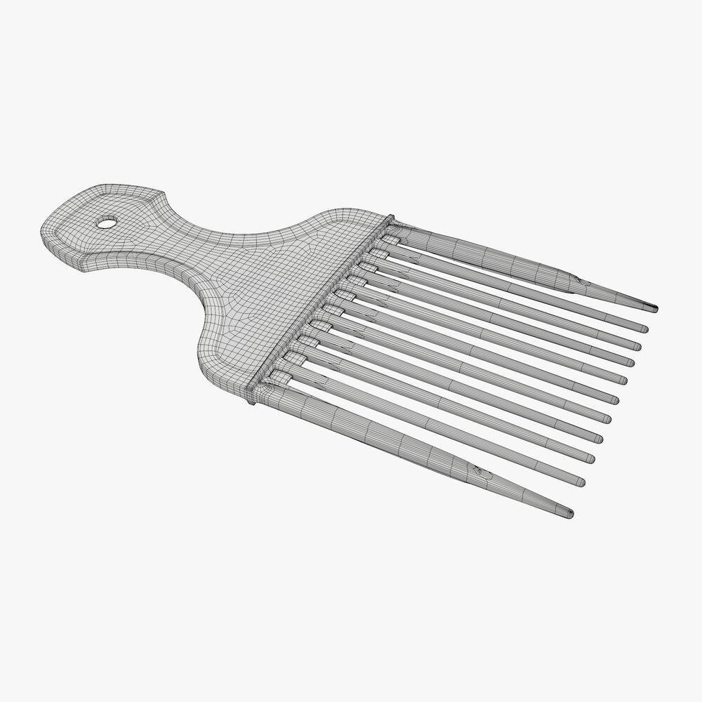 Afro Pick Hair Comb Hairdresser 3D model - Download Health and Beauty ...