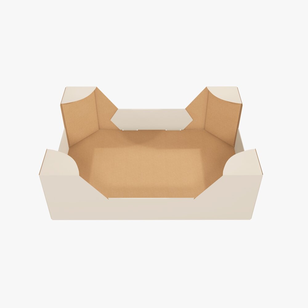 Cardboard Retail Tray Box 02 3D model - Download Mockup on 3DModels.org