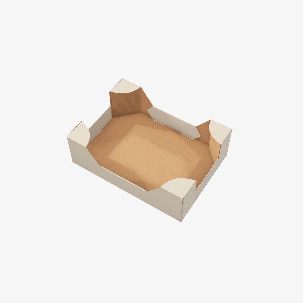 Cardboard Retail Tray Box 02 3D model - Download Mockup on 3DModels.org